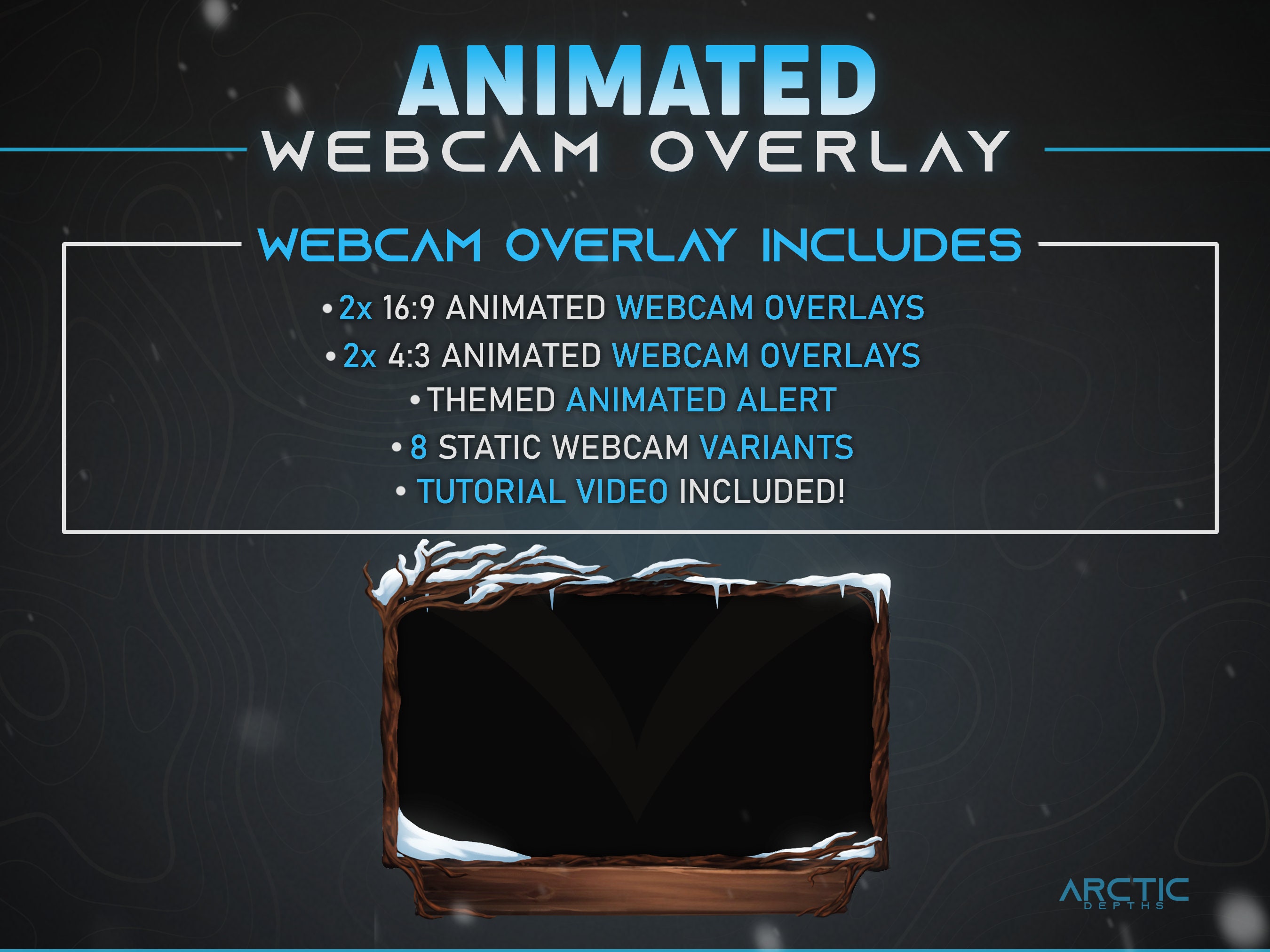 Winter Webcam Overlay Animated Christmas Twitch Overlay, Snow Stream ...