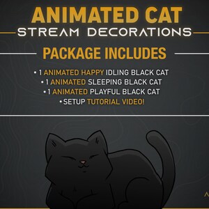 Animated Stream Decoration - Black Cat - Cat Twitch Overlay, Kitten ...