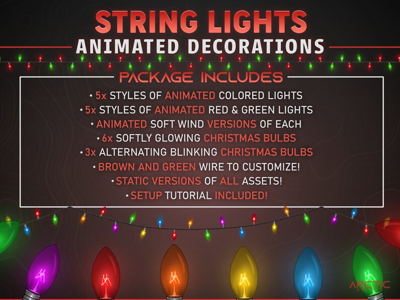 Animated Christmas Lights - String Lights - Stream Decoration, Twitch ...