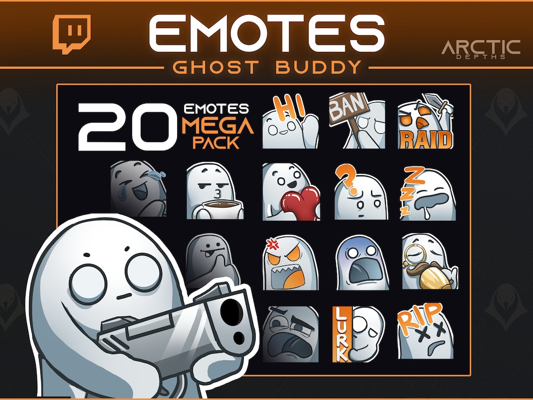 Ghost Twitch Emotes - MEGA PACK - Spooky Emotes, Halloween Twitch ...