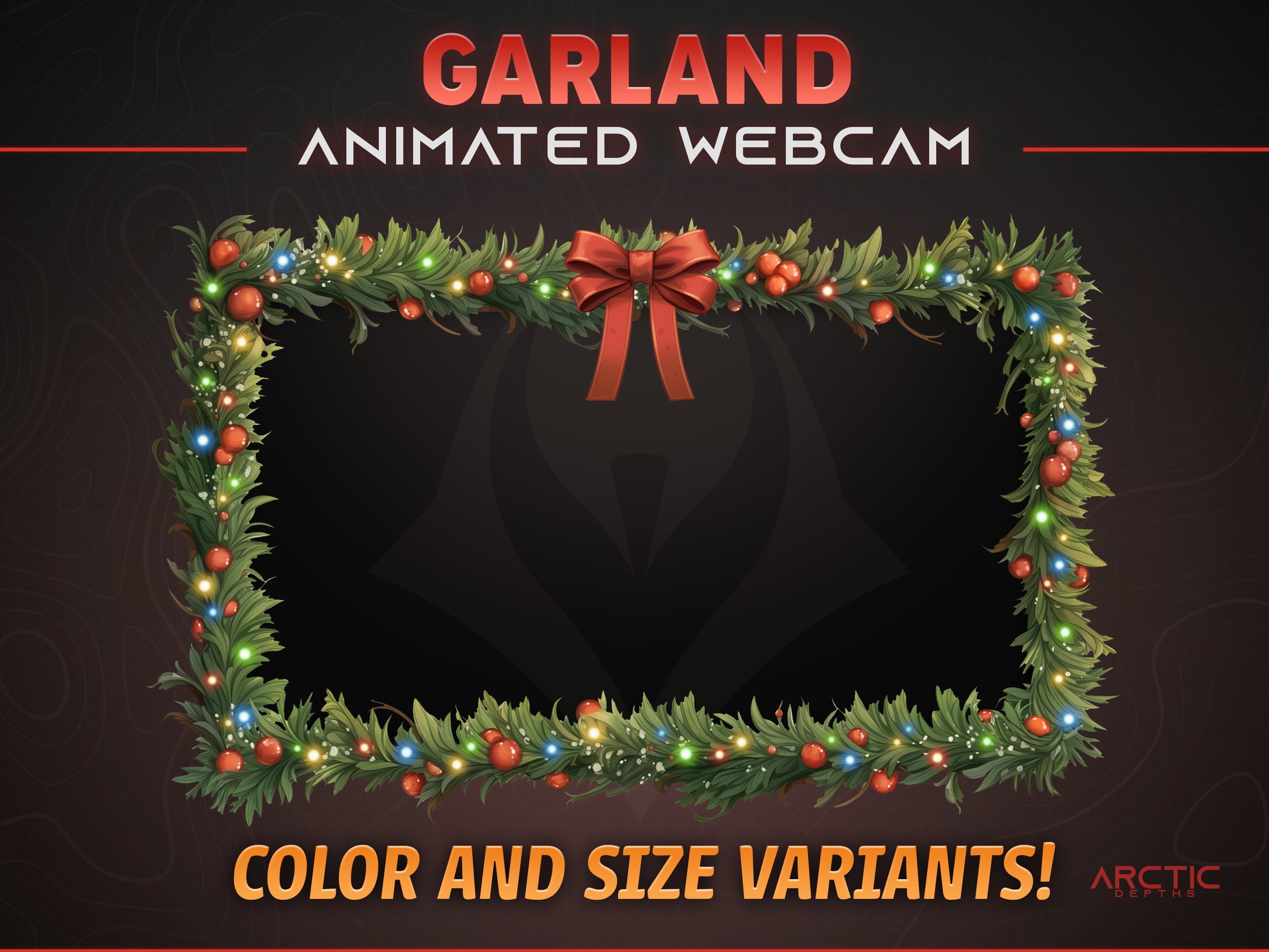 Christmas Webcam Overlay - Garland - Holiday Overlay, Winter Webcam ...