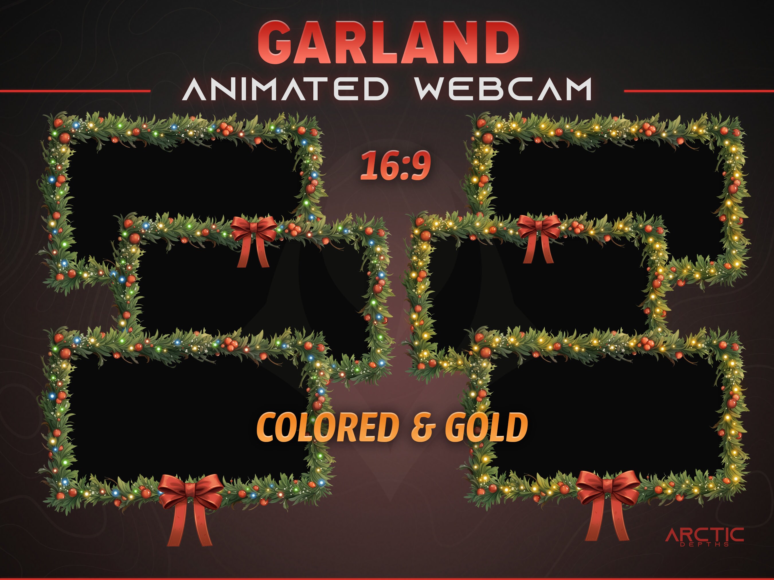 Christmas Webcam Overlay - Garland - Holiday Overlay, Winter Webcam ...