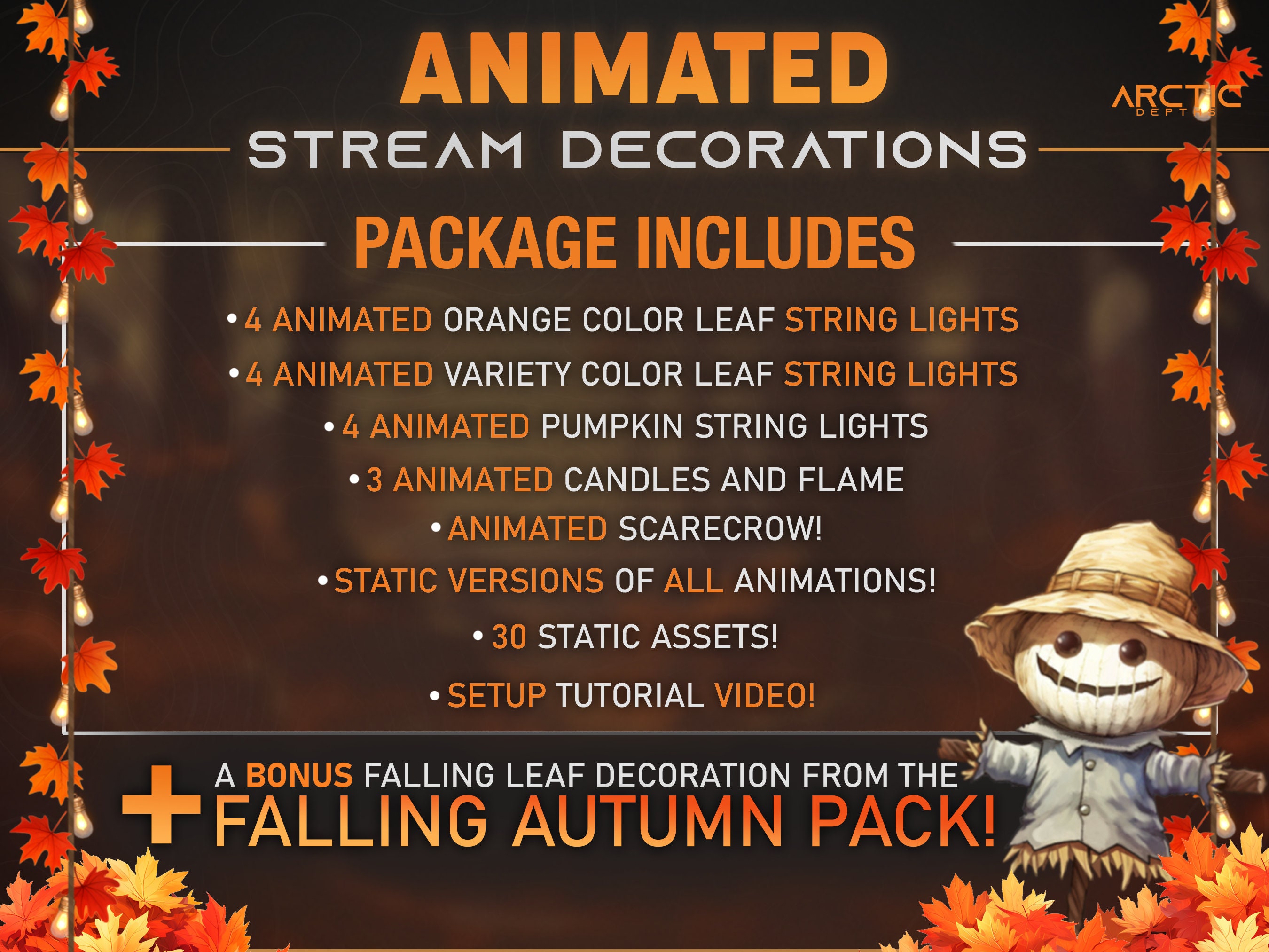 Animated Stream Decoration - Autumn - Fall Thanksgiving Decorations ...