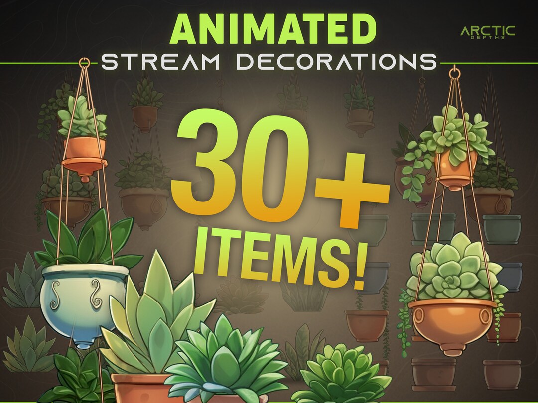 Animated Stream Decoration - Plants - Cozy Plant Decorations, Succulent ...