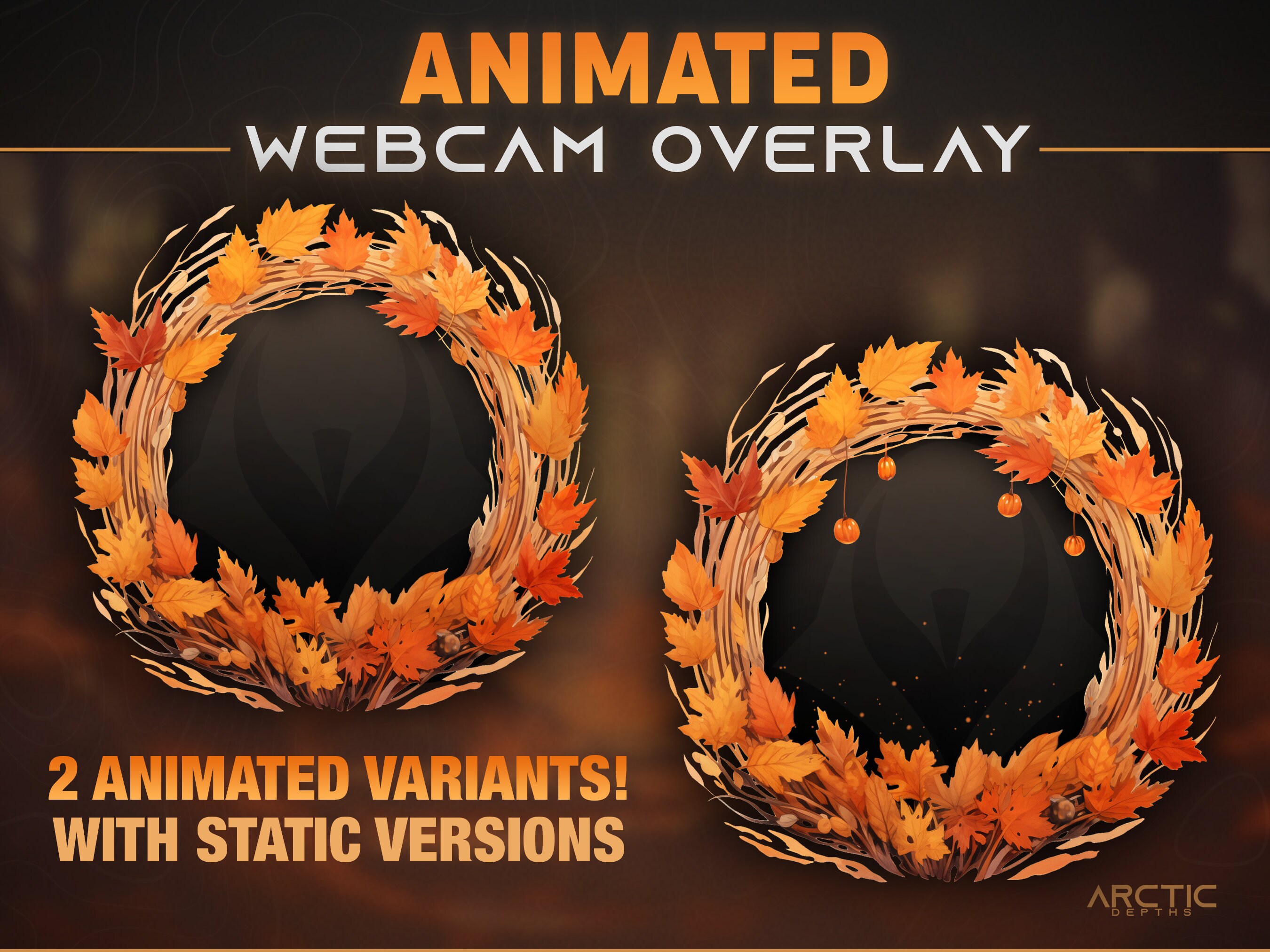 Fall Webcam Overlay Wreath Autumn Twitch Overlay - Etsy