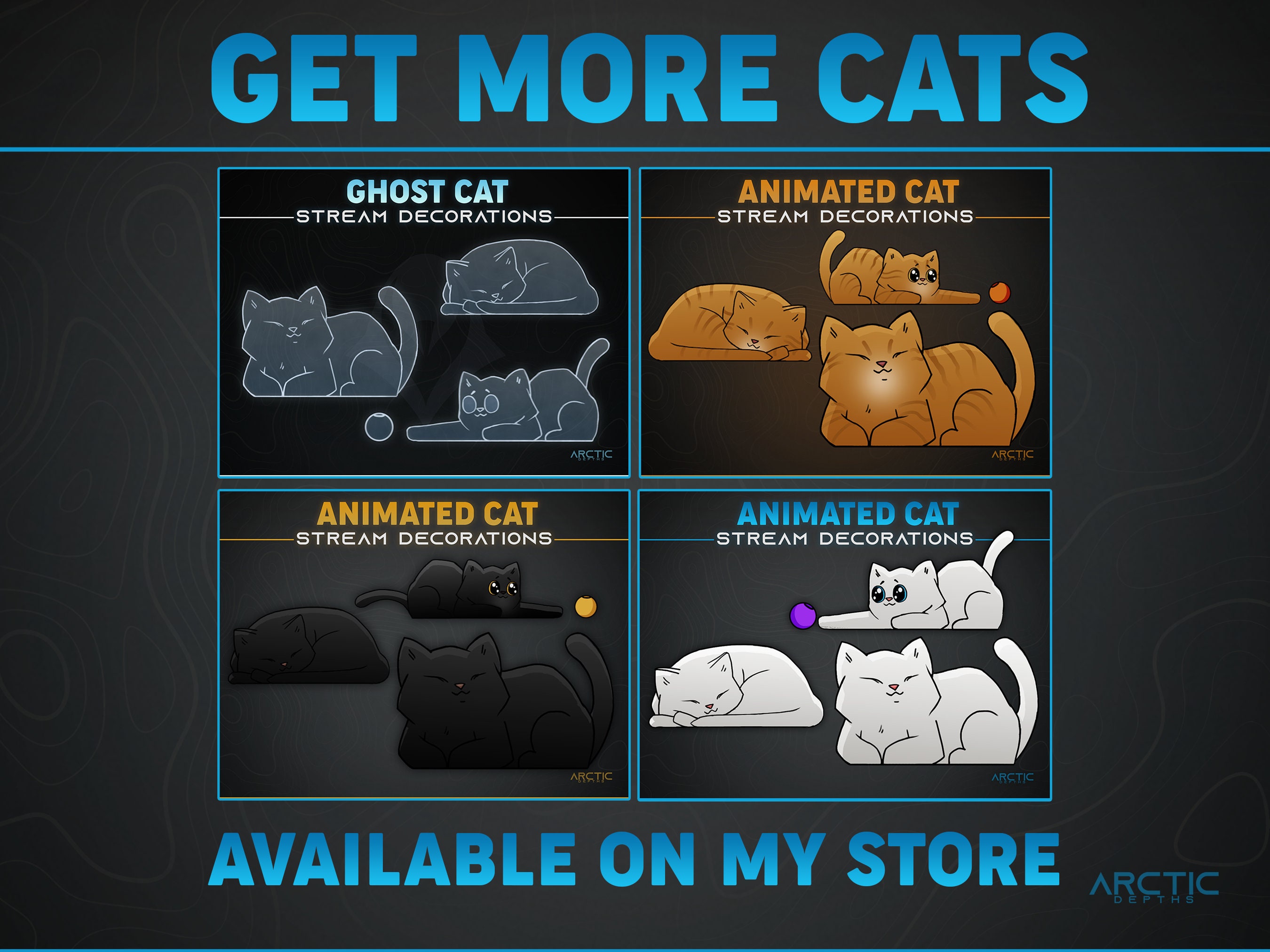 Animated Stream Decoration White Cat Cat Twitch Overlay, Kitten Stream ...