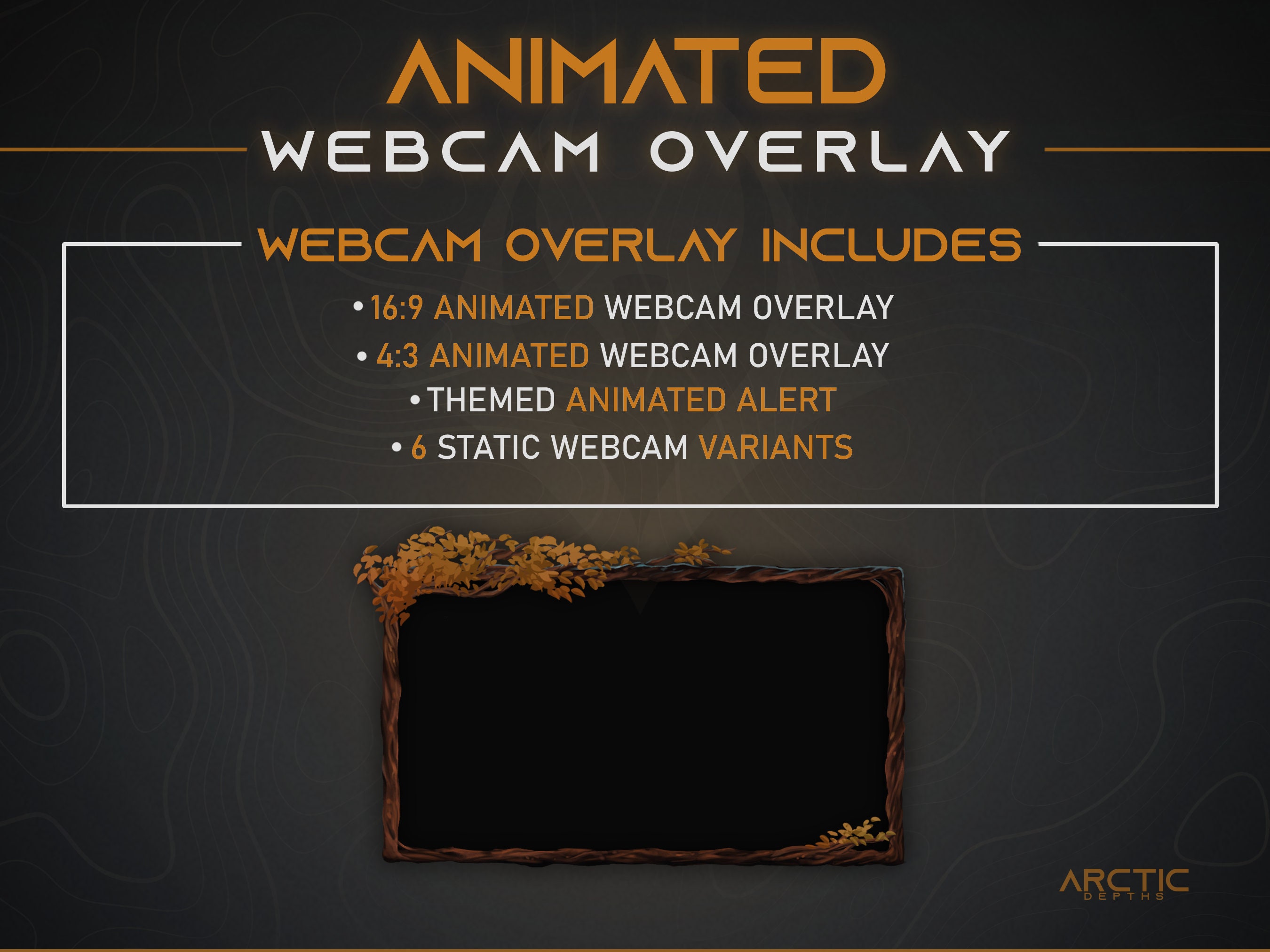 Fall Webcam Overlay Animated Autumn Twitch Overlay, Thanksgiving Stream ...