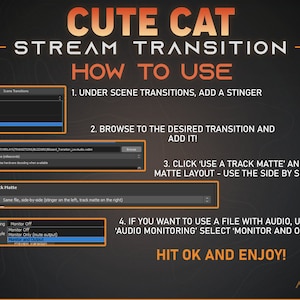 CAT Stream Transition - Kitten Lick - Cat Twitch Alert, Cute Animation ...