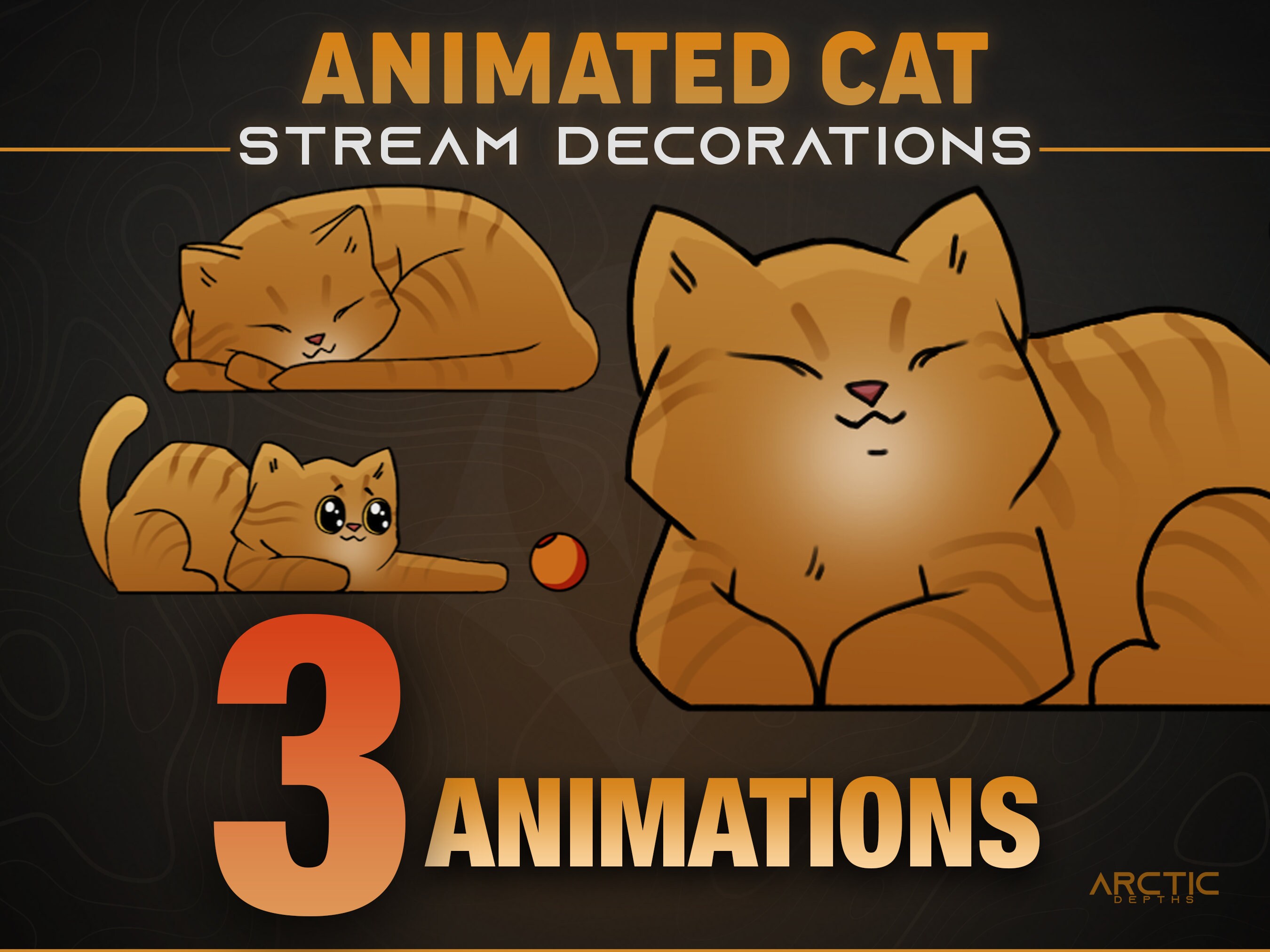 Animated Stream Decoration - Orange Cat - Cat Twitch Overlay, Kitten ...