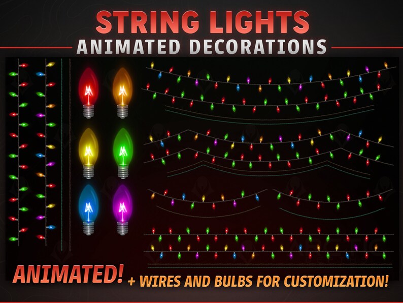 Animated Christmas Lights - String Lights - Stream Decoration, Twitch ...