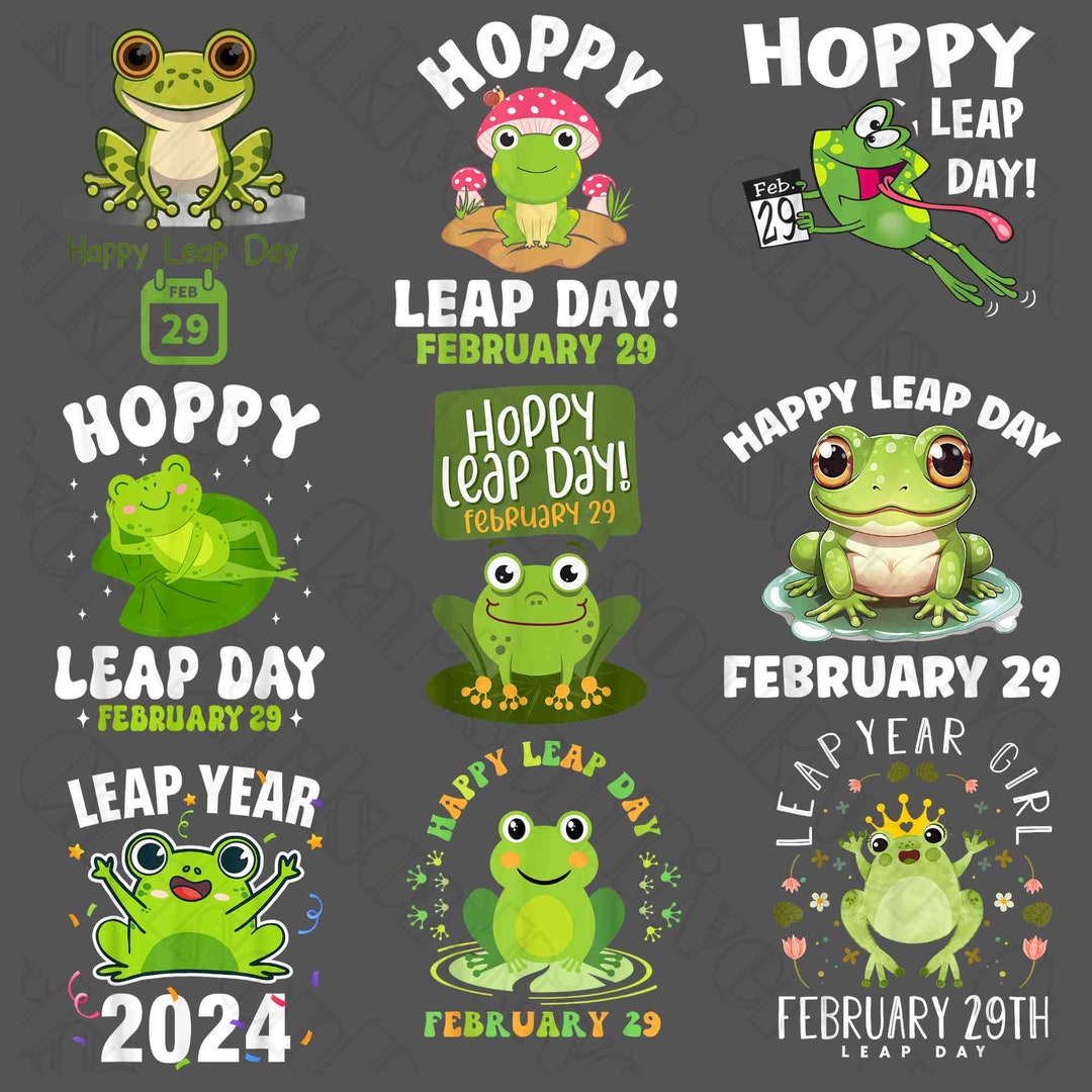 9 Designs Happy Leap Day February 29 PNG File, Funny Frog Lovers Png ...