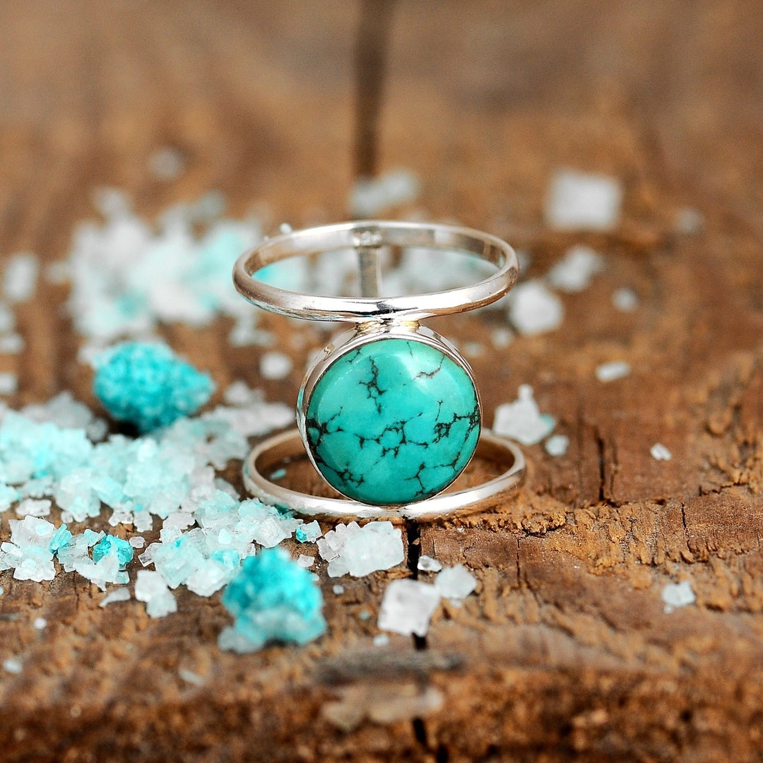 Turquoise Ring, Sterling Silver, Turquoise Thumb Ring, Turquoise Boho ...