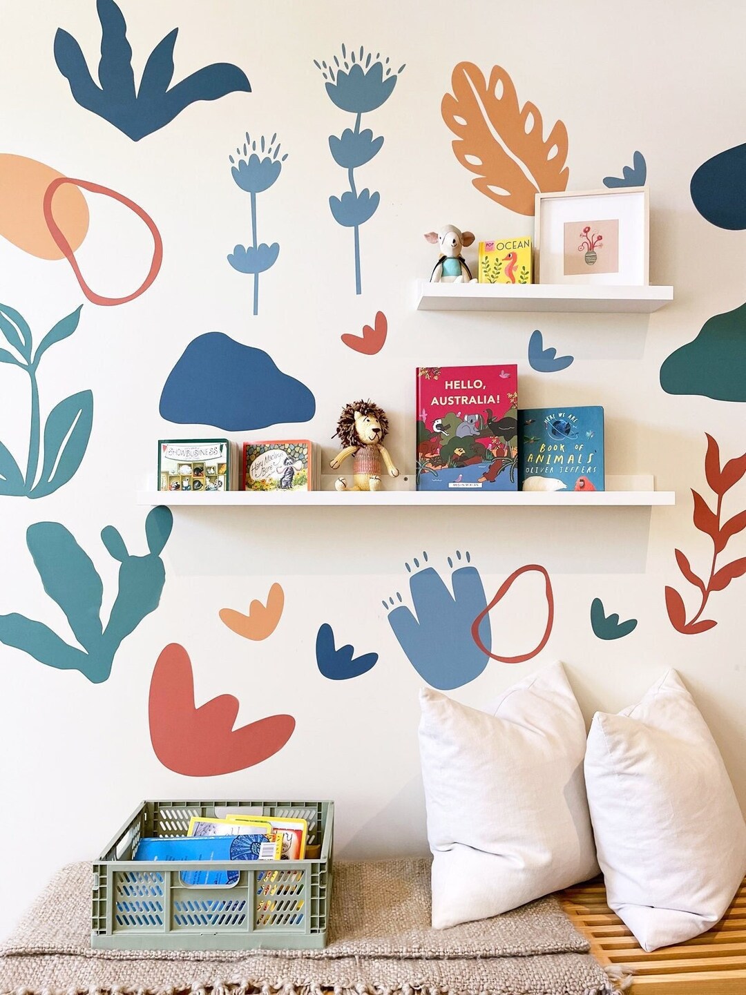 Abstract Shapes Wall Decal Gender Neutral Decor Floral Wall Stickers ...