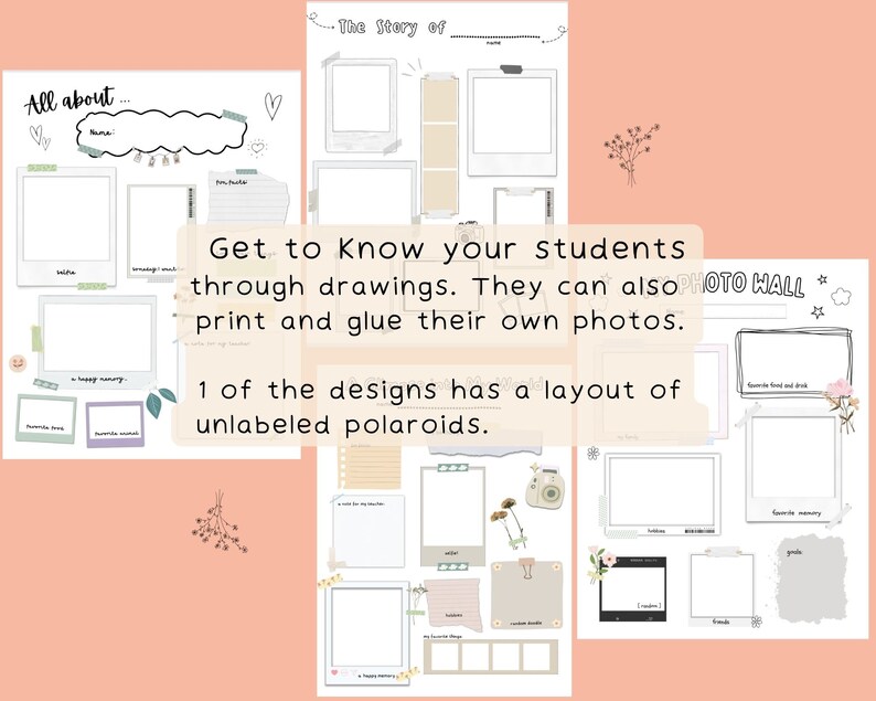 All About Me Worksheet Posters Instant Download - Aesthetic Back to ...