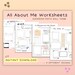 All About Me Worksheet Posters Instant Download - Aesthetic Back to ...