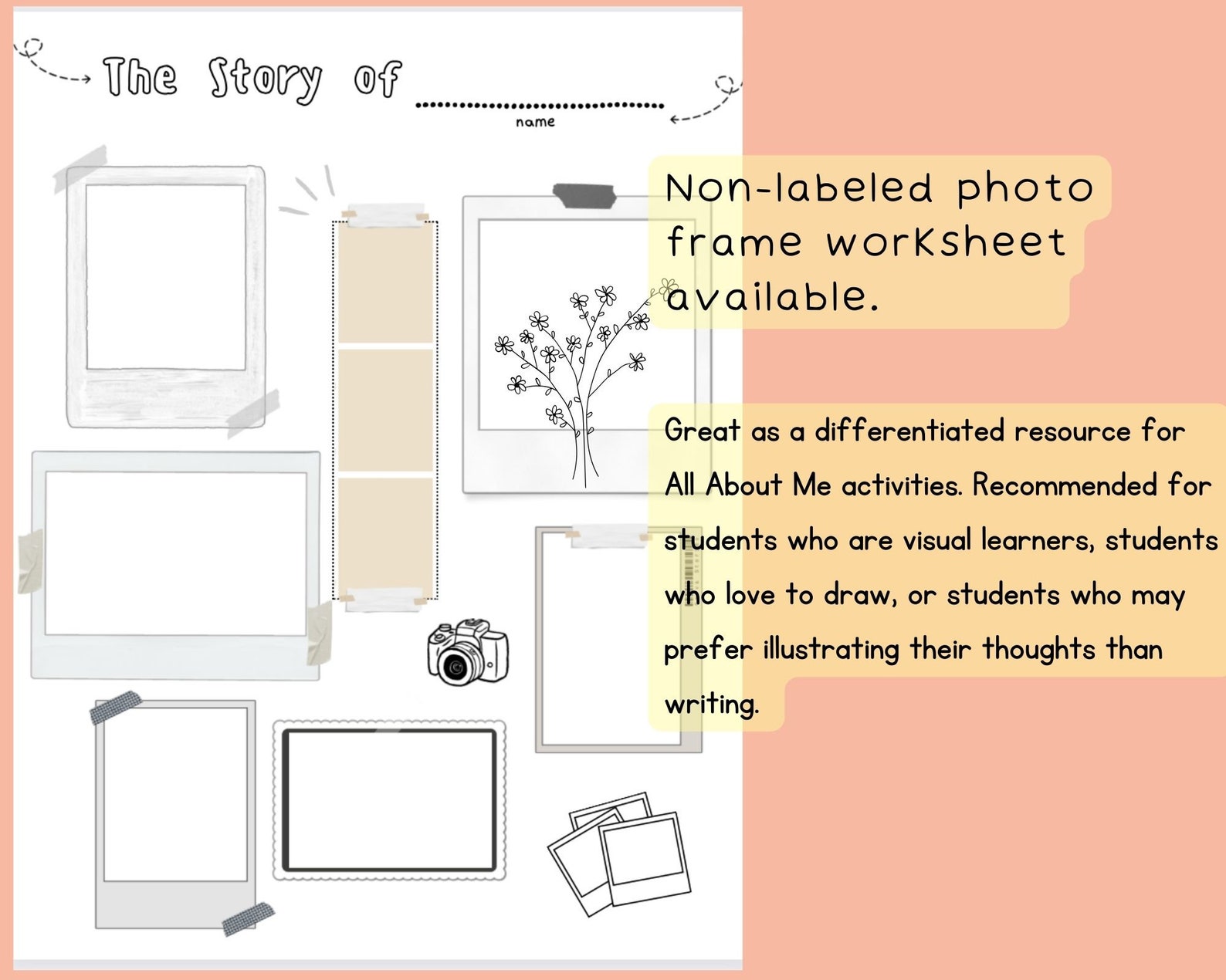 All About Me Worksheet Posters Instant Download - Aesthetic Back to ...