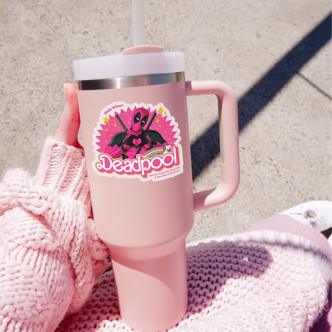 Deadpool Pink Sticker Superhero Meme Stickers Laptop Stickers Aesthetic ...