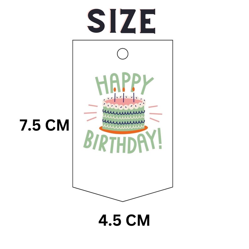 9 Set Happy Birthday Card Tag, Greeting Card, Printable Card, Gift Tags ...
