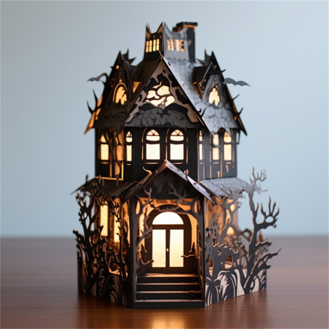 Halloween Haunted House Paper Lights Creative Decoration Halloween Gift ...