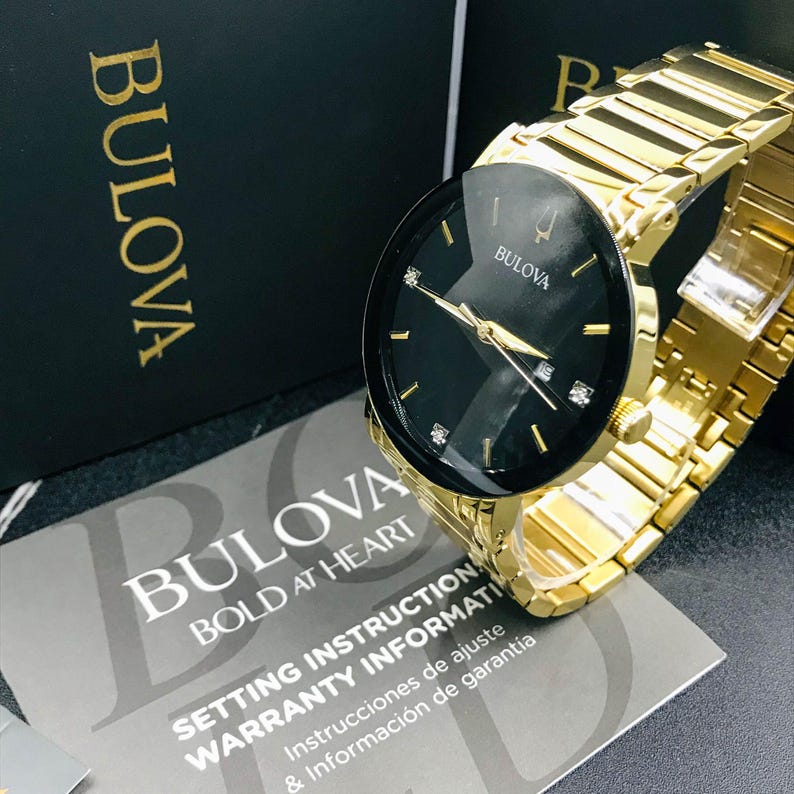 Bulova Futuro Modern Diamond 97D116 42mm Black Quartz Men's Watch Steel ...