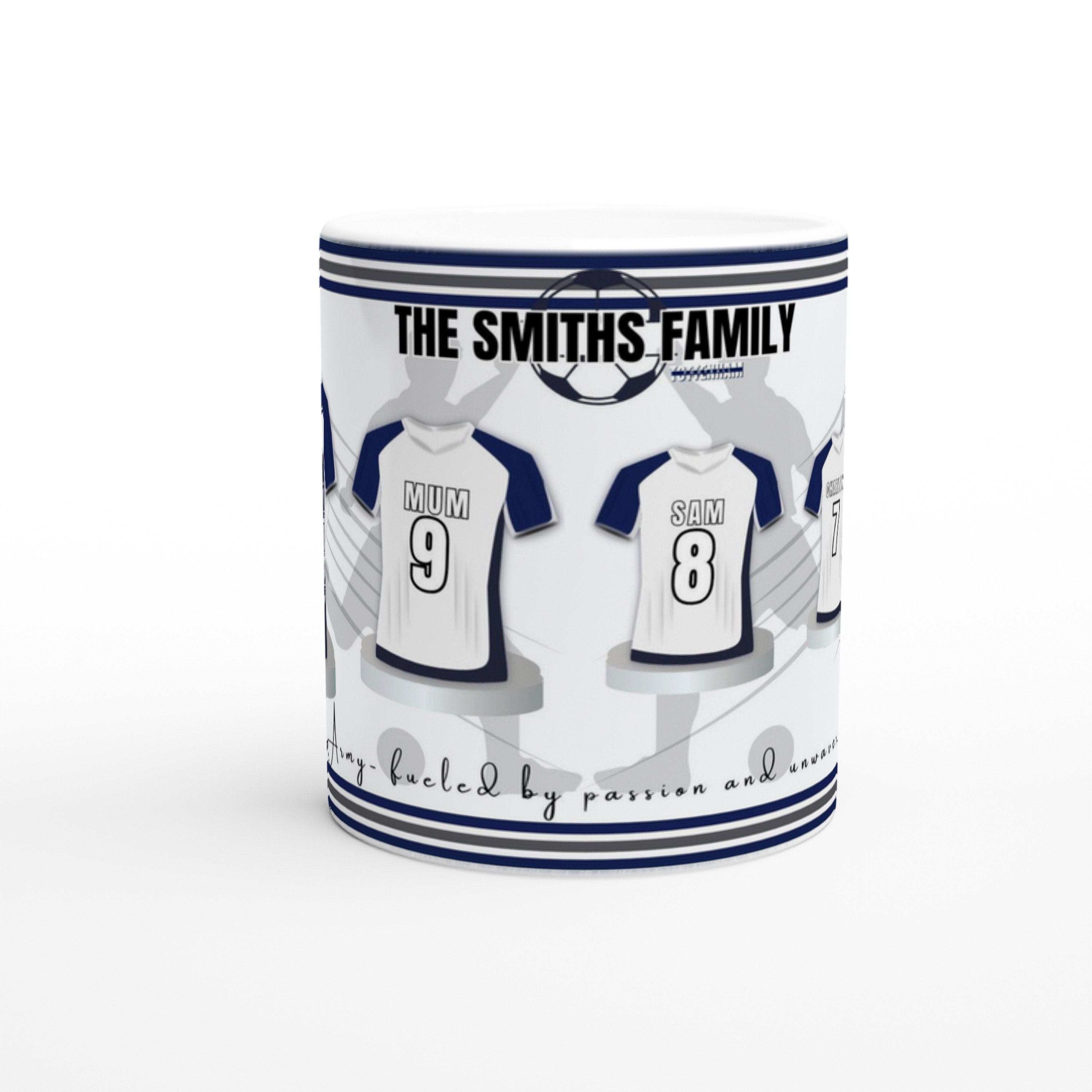 Personalised Tottenham Family Shirt Ceramic Mug, Custom Tottenham Mug ...