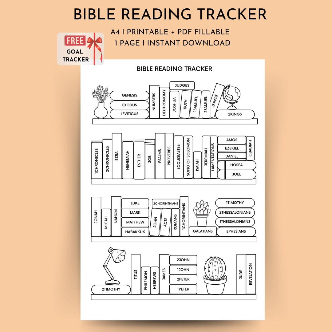 Bible Reading Tracker, Bible Study Planner, Bible Tracker Printable ...