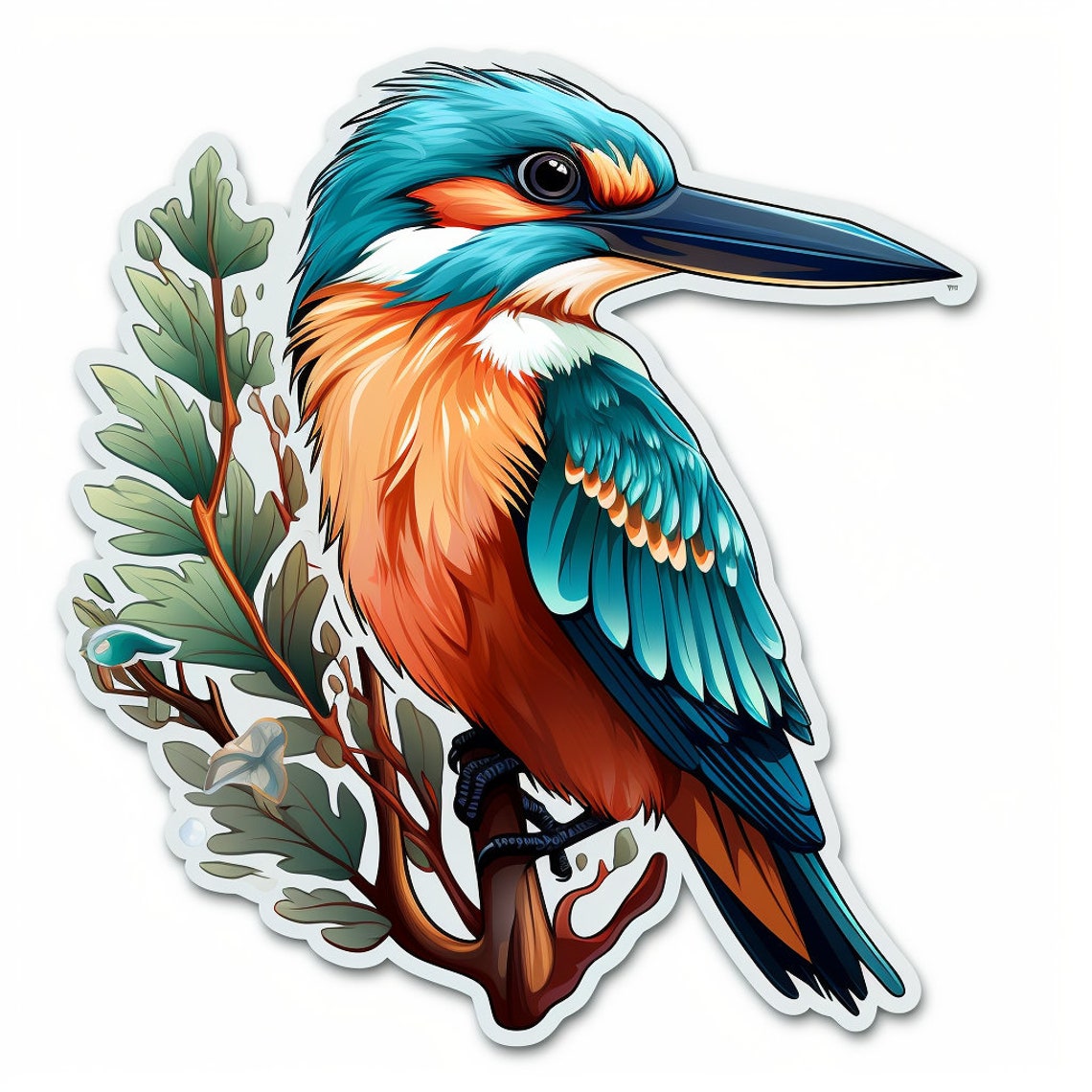 Stiker, Kingfisher Bird Stiker - Etsy