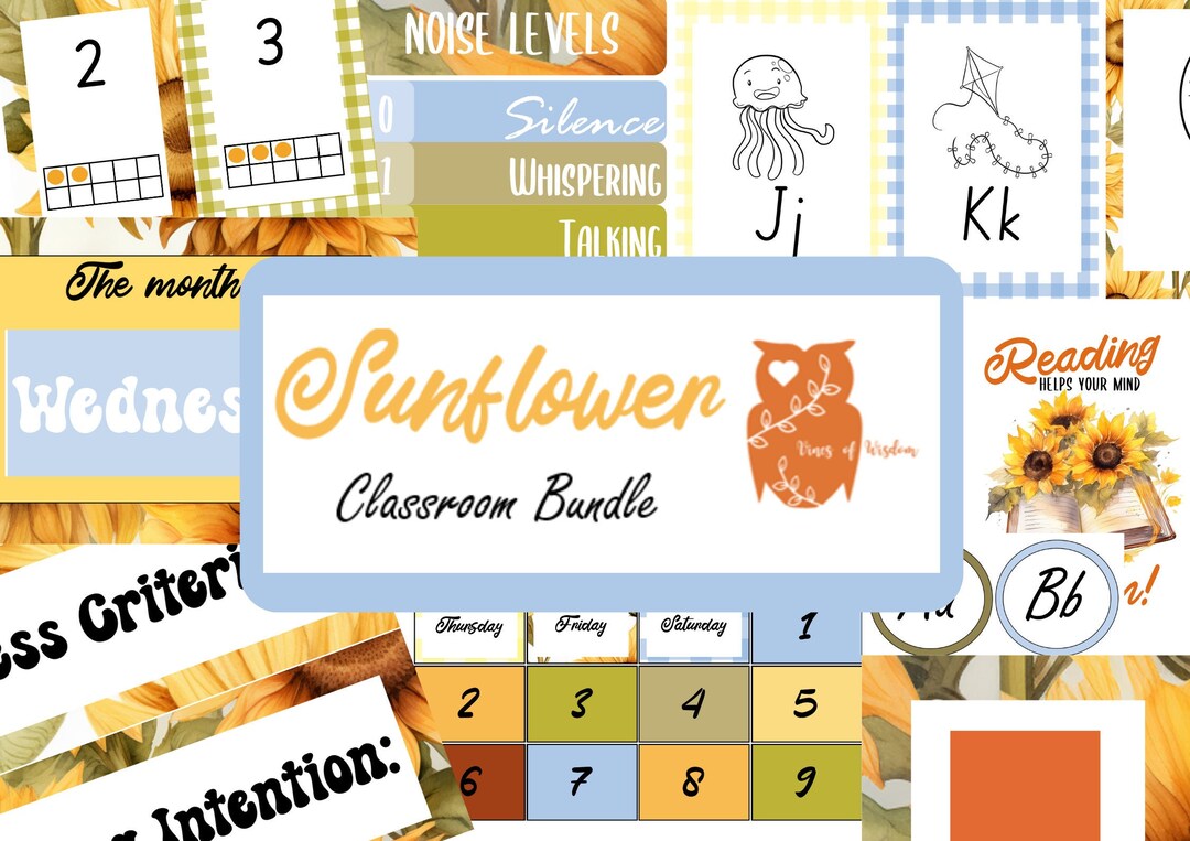 Sunflower Classroom Decor, Sunny Day, Yellow, Decoration, Class ...