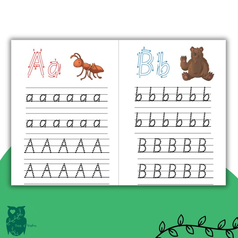 Alphabet Tracing Book, A4, Colour, Learning the Alphabet, Writing ...