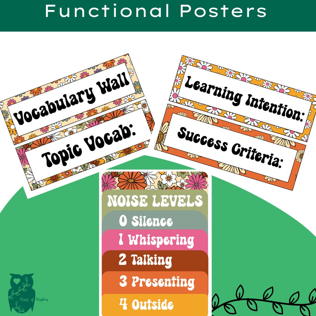 Retro Classroom Decor, Flower Power, Groovy 70s Decoration, Class ...