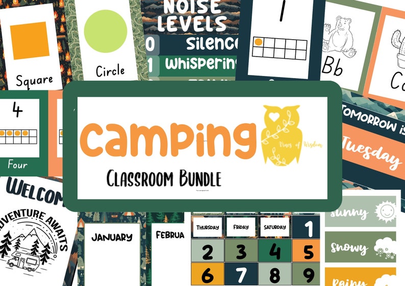 Camping Classroom Decor, Colourful, Decoration, Class, Birthday Chart ...