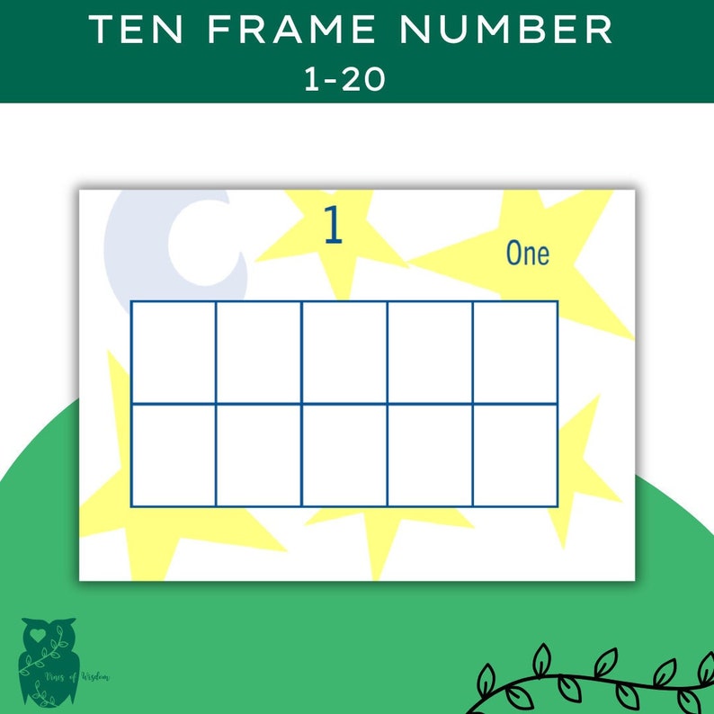 Ten Frame Counting Worksheets Booklet Star Space Theme Number ...