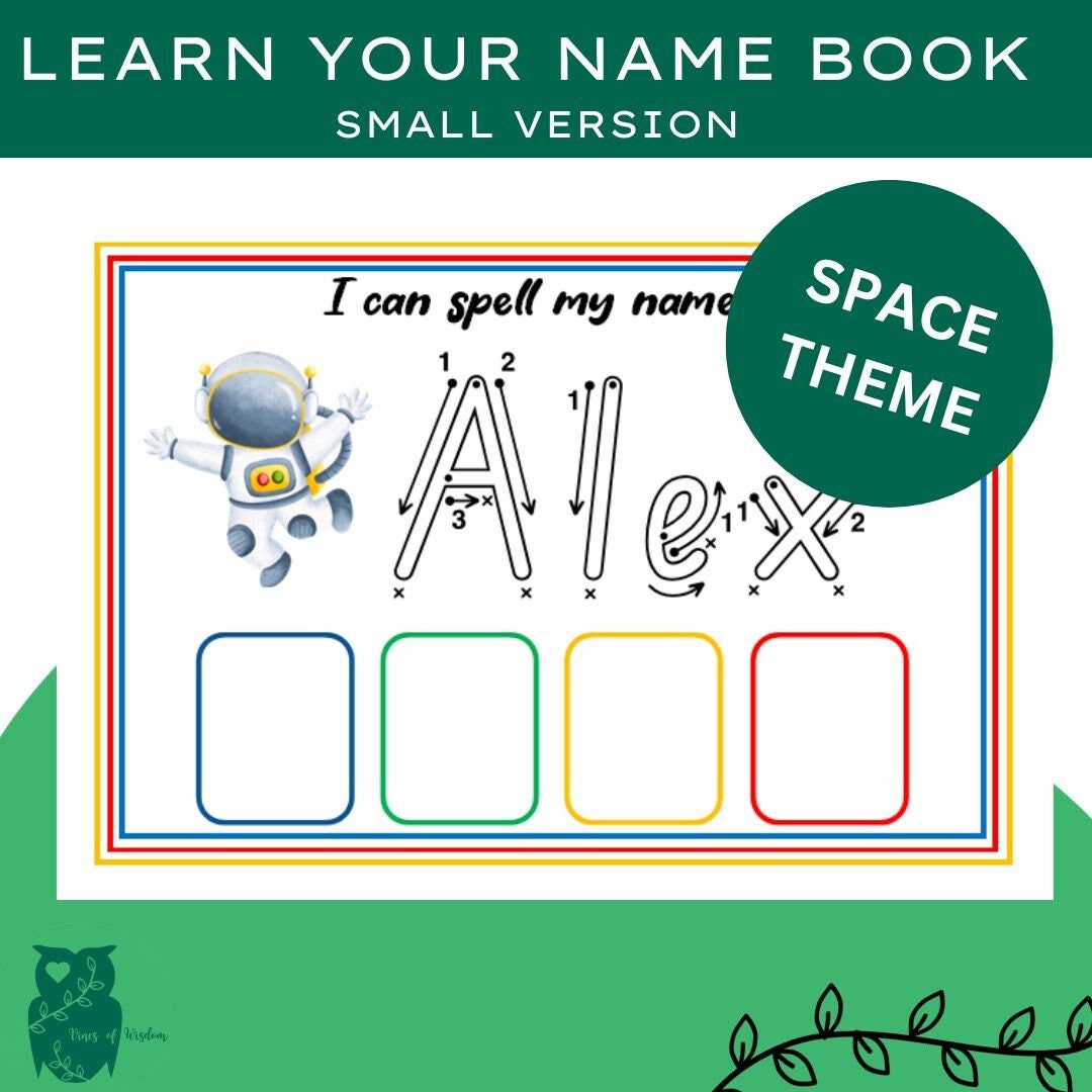 Space Theme Learn Your Name Small Book Version (digital), Autism ...