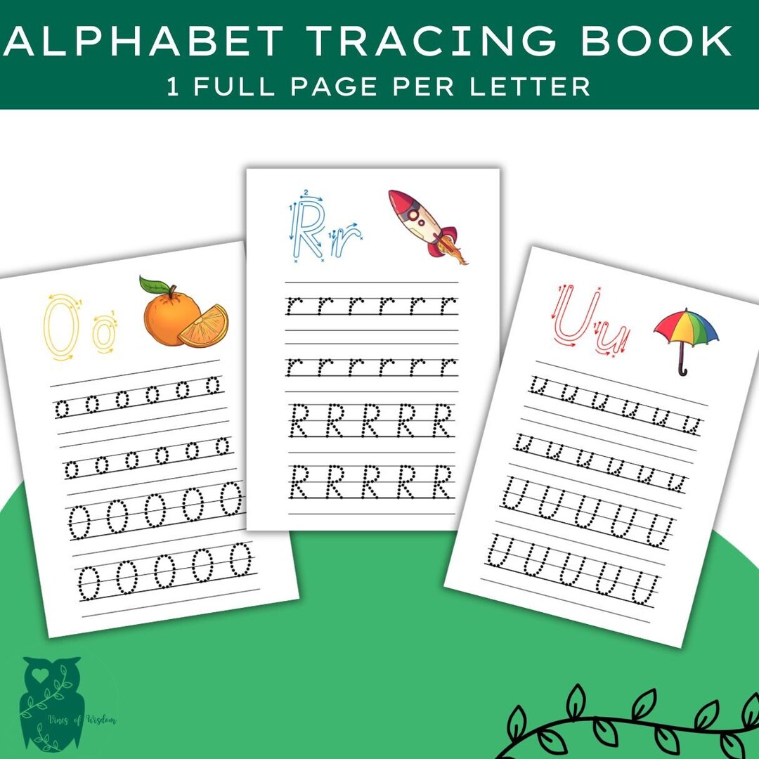 Alphabet Tracing Book, A4, Colour, Learning the Alphabet, Writing ...