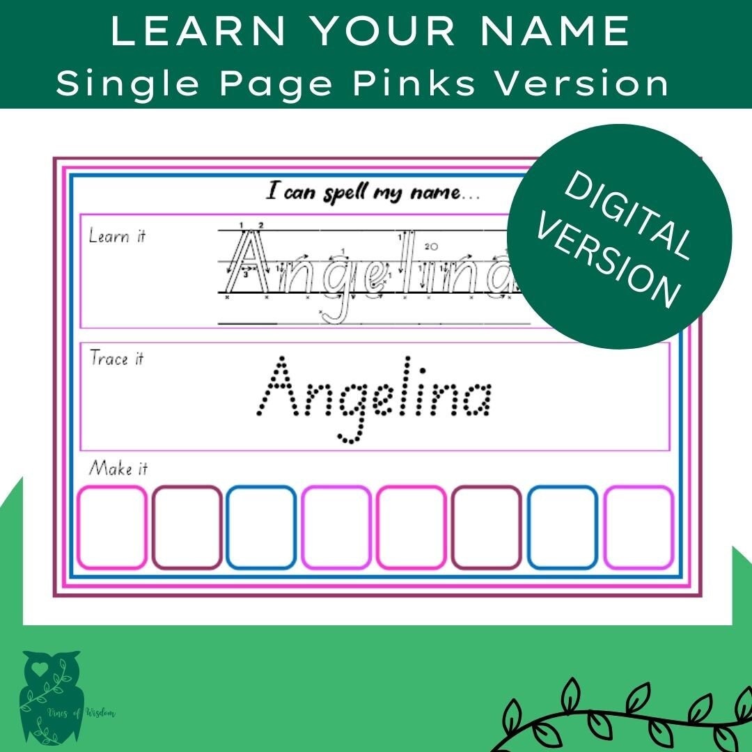 Learn Your Name Single Page (digital), Disability Practice Page ...