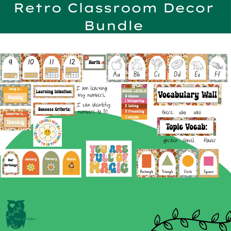 Retro Classroom Decor, Flower Power, Groovy 70s Decoration, Class ...