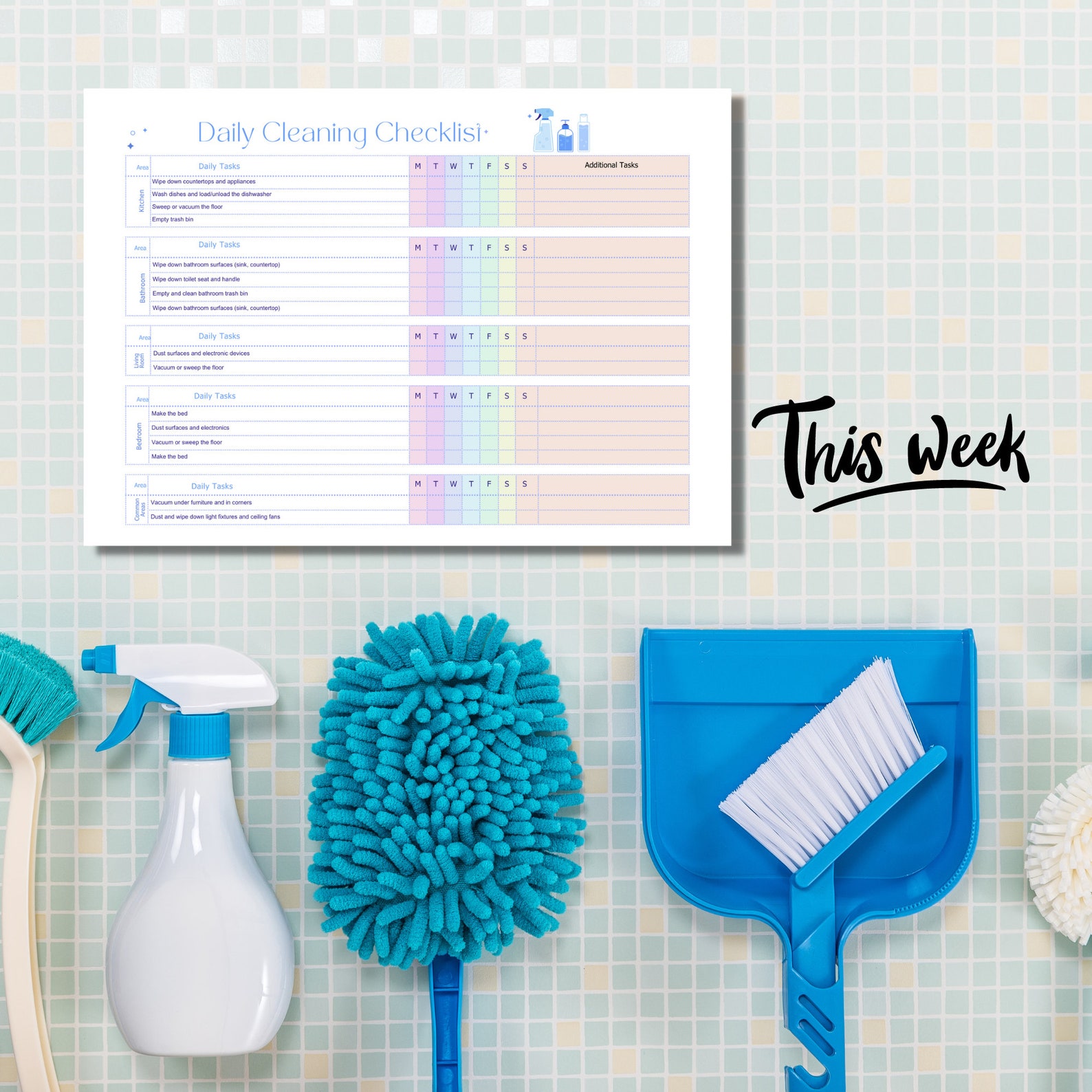 Cleaning Schedule Printable Editable, Simple Cleaning Schedule ...