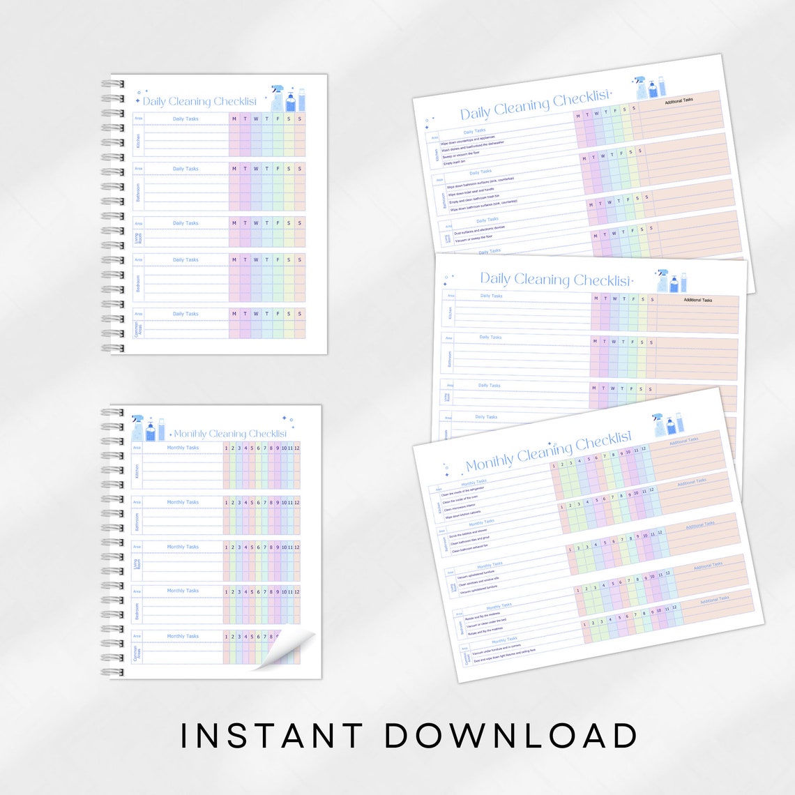 Cleaning Schedule Printable Editable, Simple Cleaning Schedule ...