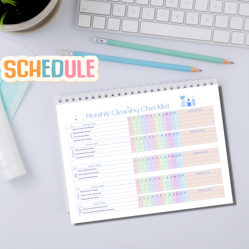 Cleaning Schedule Printable Editable, Simple Cleaning Schedule ...
