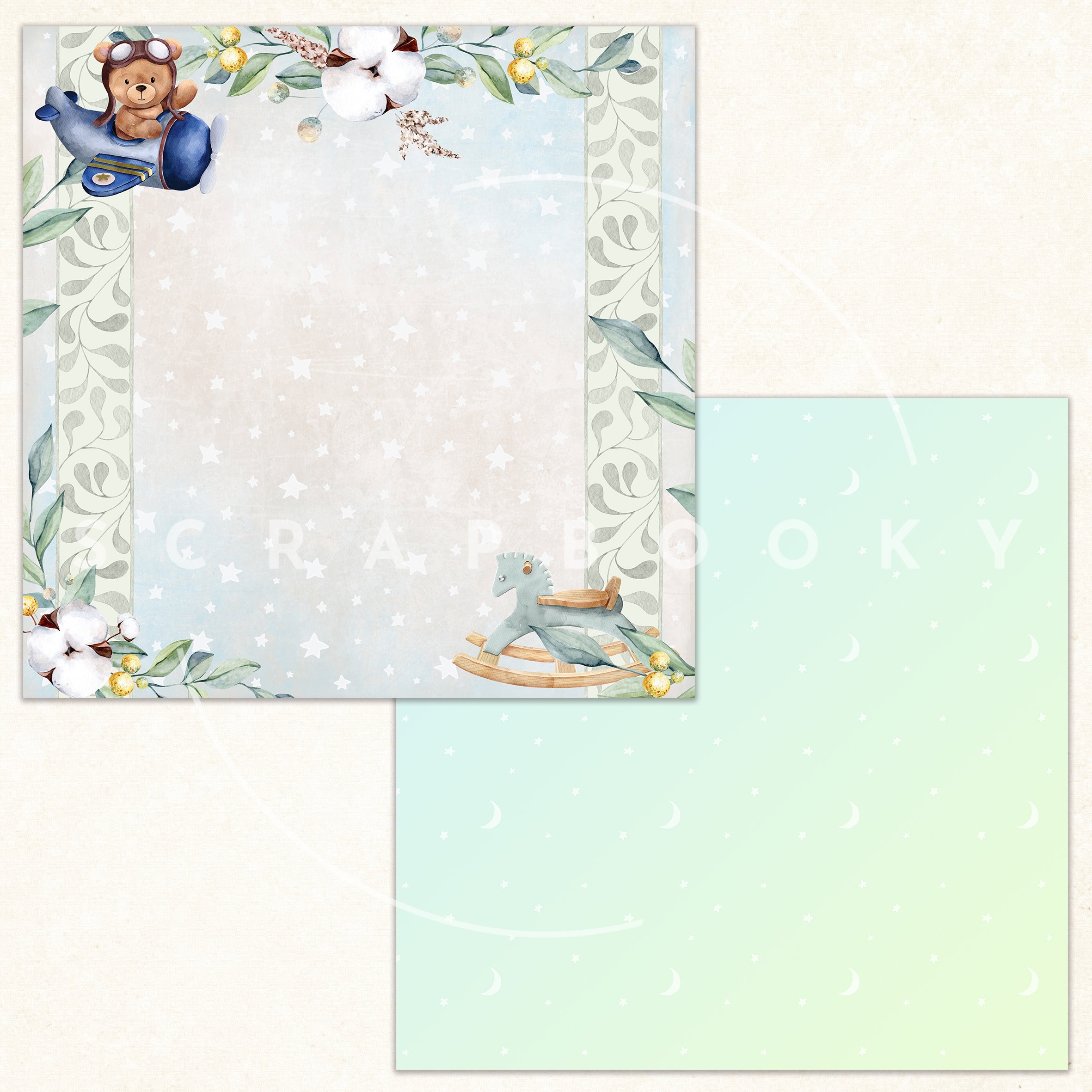 Set of Gentle Colours Baby Boy Digital Paper Baby Boy Digital - Etsy