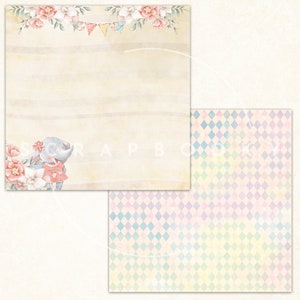 Printable Digital Paper Pads for Baby Girls, Adorable Zoo Theme ...