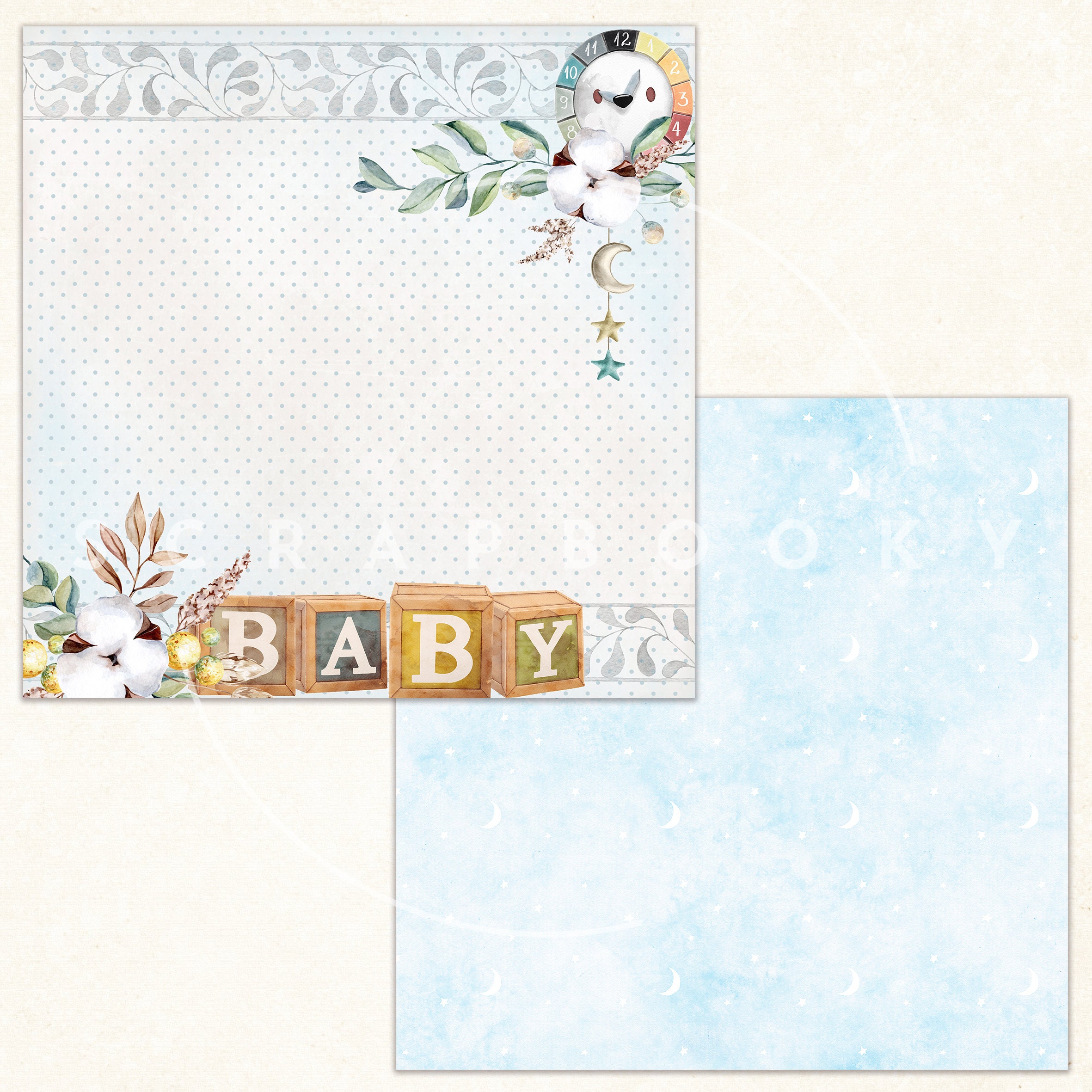 Set of Gentle Colours Baby Boy Digital Paper Baby Boy Digital - Etsy