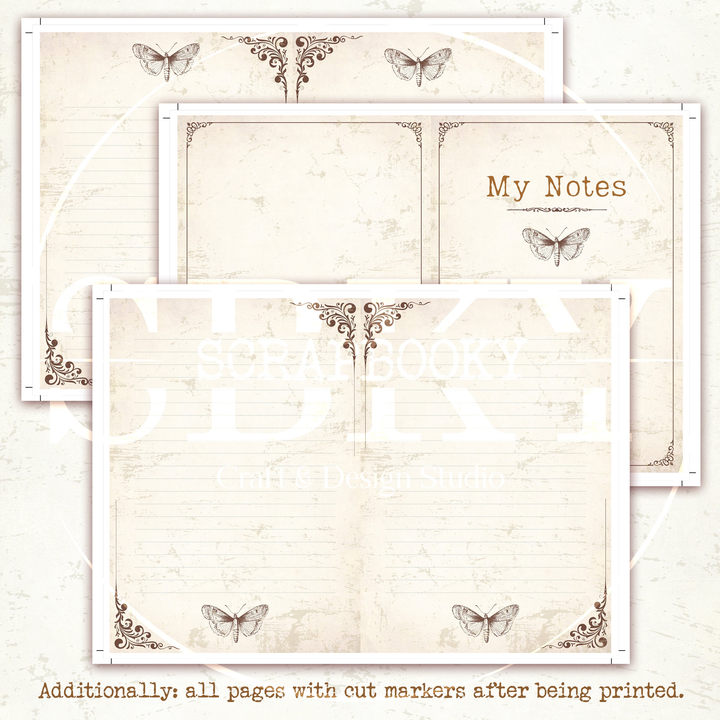 Notebook Sheets Printable Pack A4 Digital Note Pages Print & - Etsy