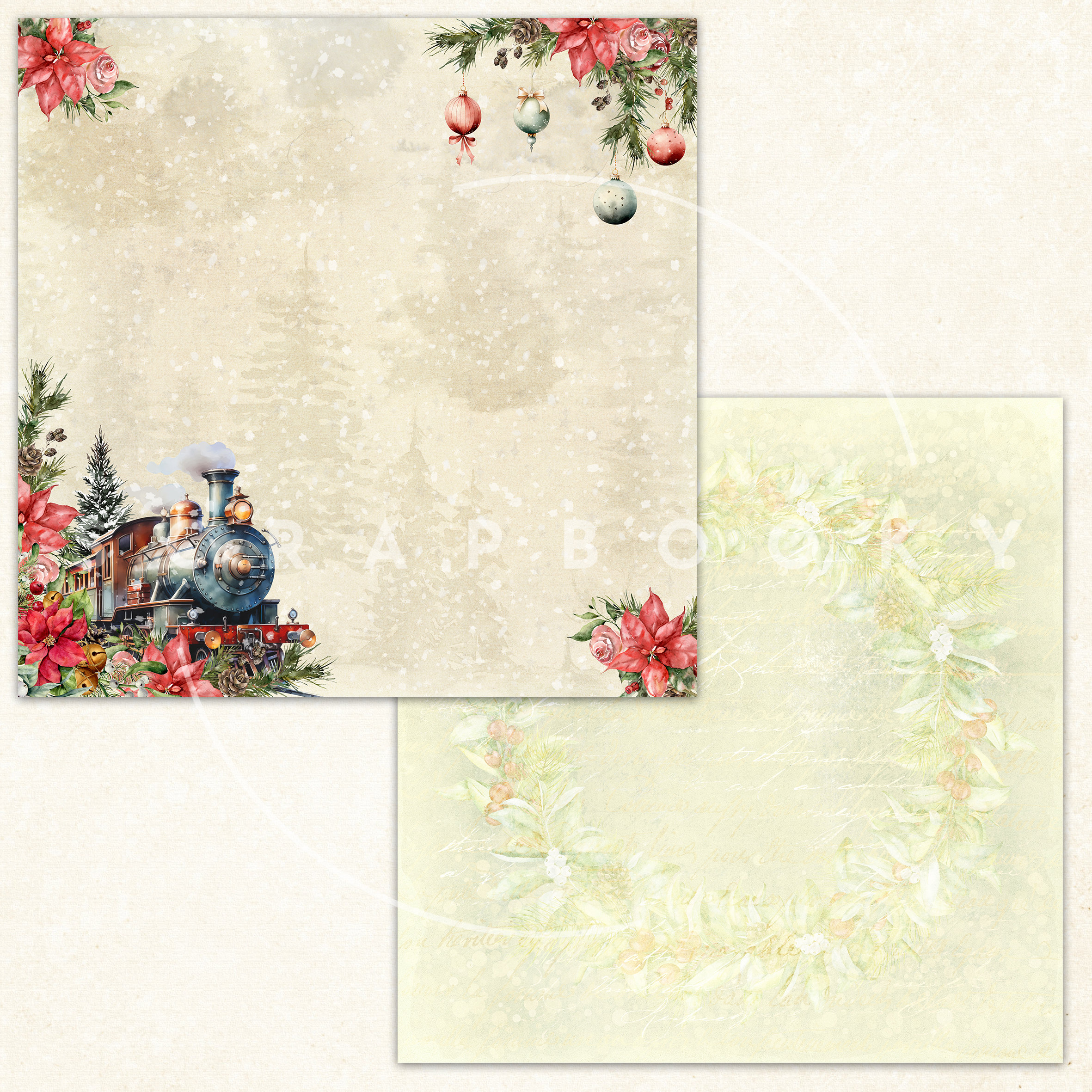 Festive Christmas Printable Paper | Holiday Digital Paper | Seasonal ...