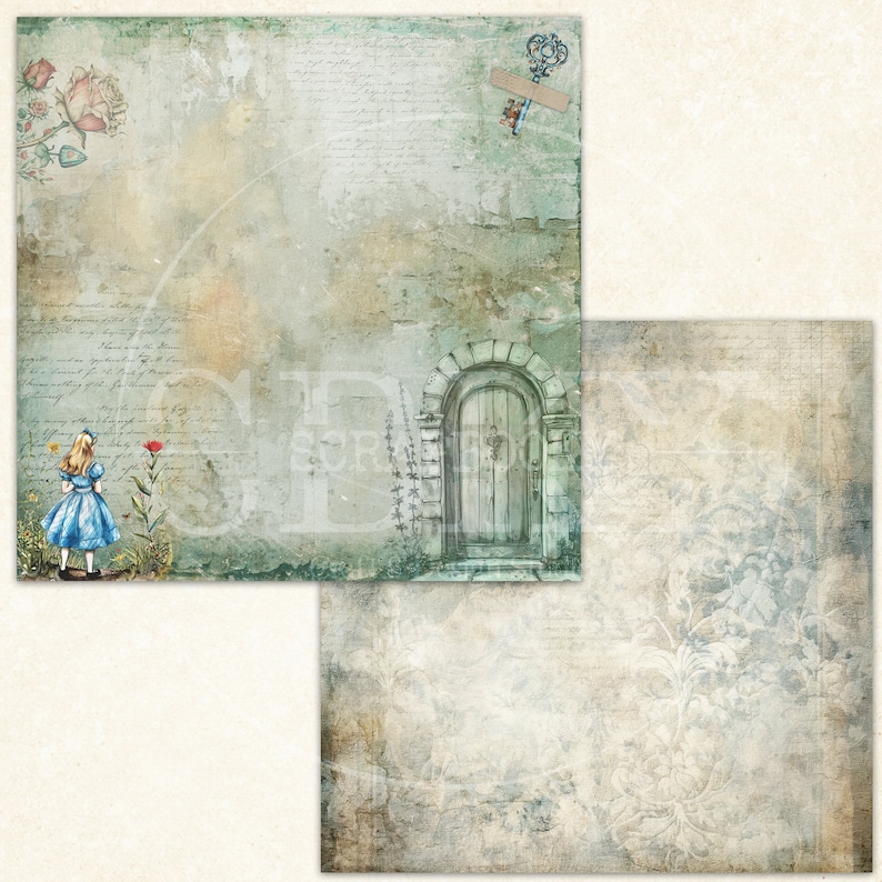 Wonderland Digital Paper | Alice in Wonderland Printable Paper ...