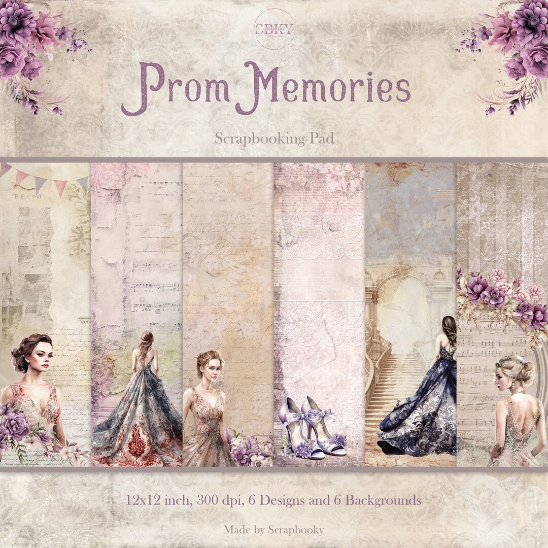 Graduation Digital Paper Prom Night Printable Paper Vintage Craft Paper ...