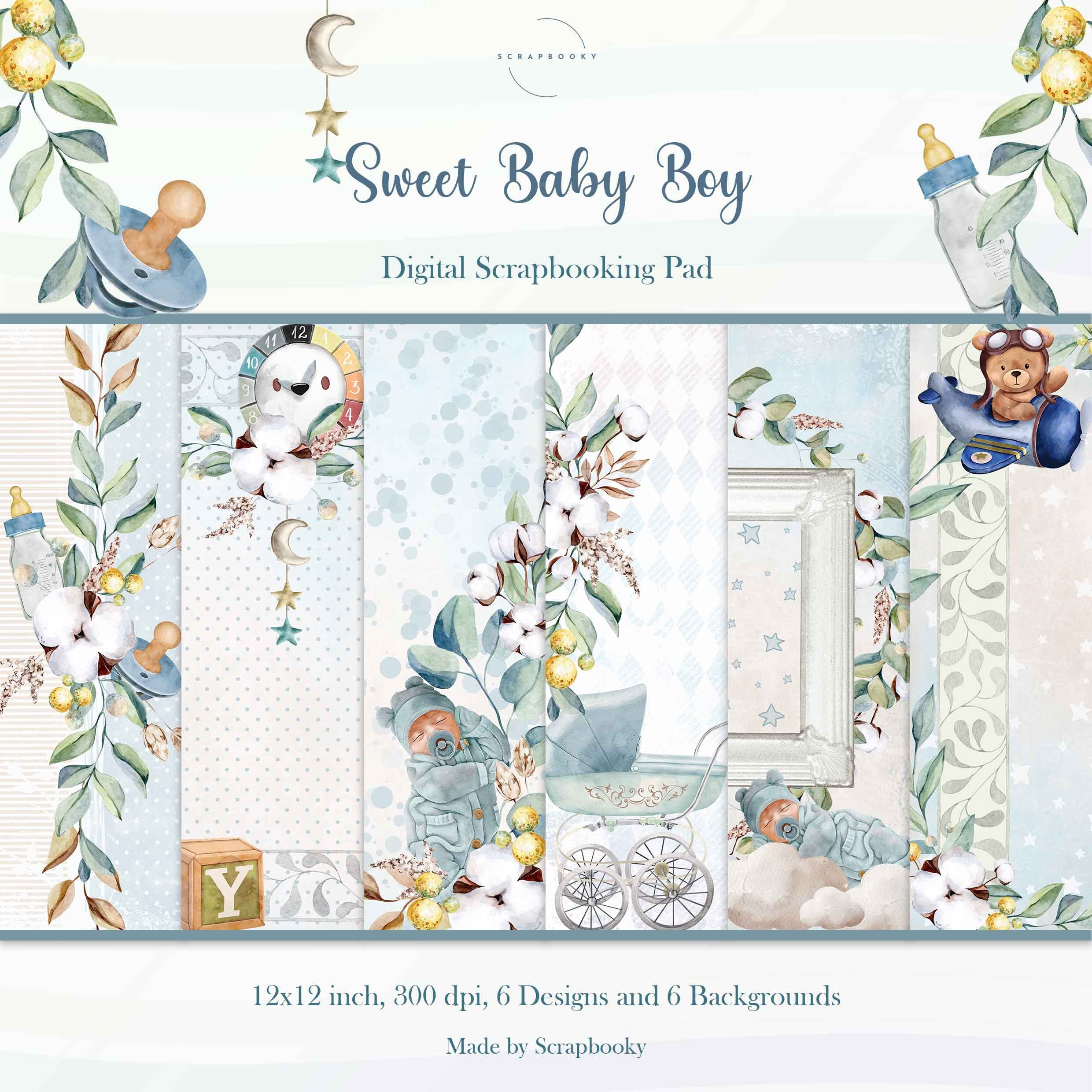 Set of Gentle Colours Baby Boy Digital Paper Baby Boy Digital - Etsy