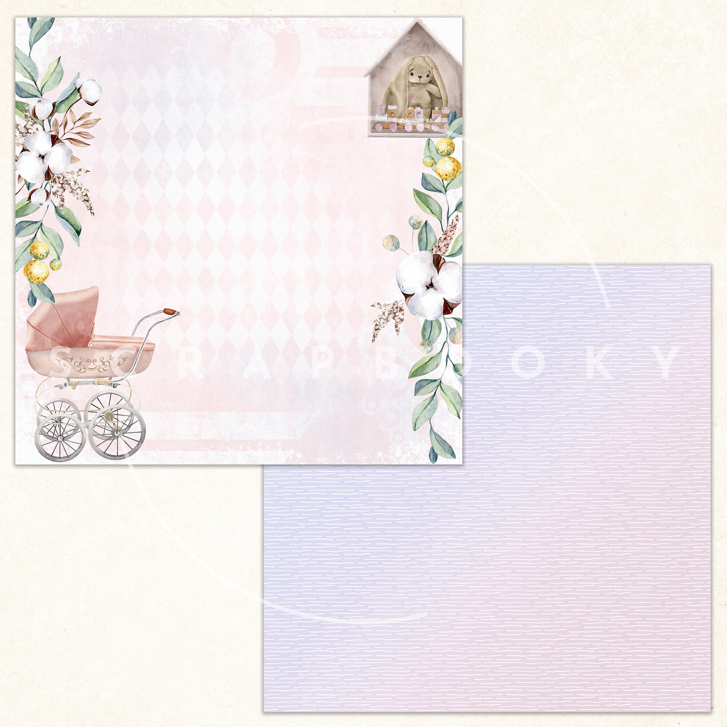 Set of Gentle Colours Baby Girl Digital Paper, Baby Girl Digital Paper ...