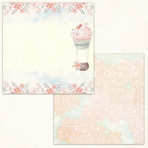 Printable Digital Paper Pads for Baby Girls, Adorable Zoo Theme ...