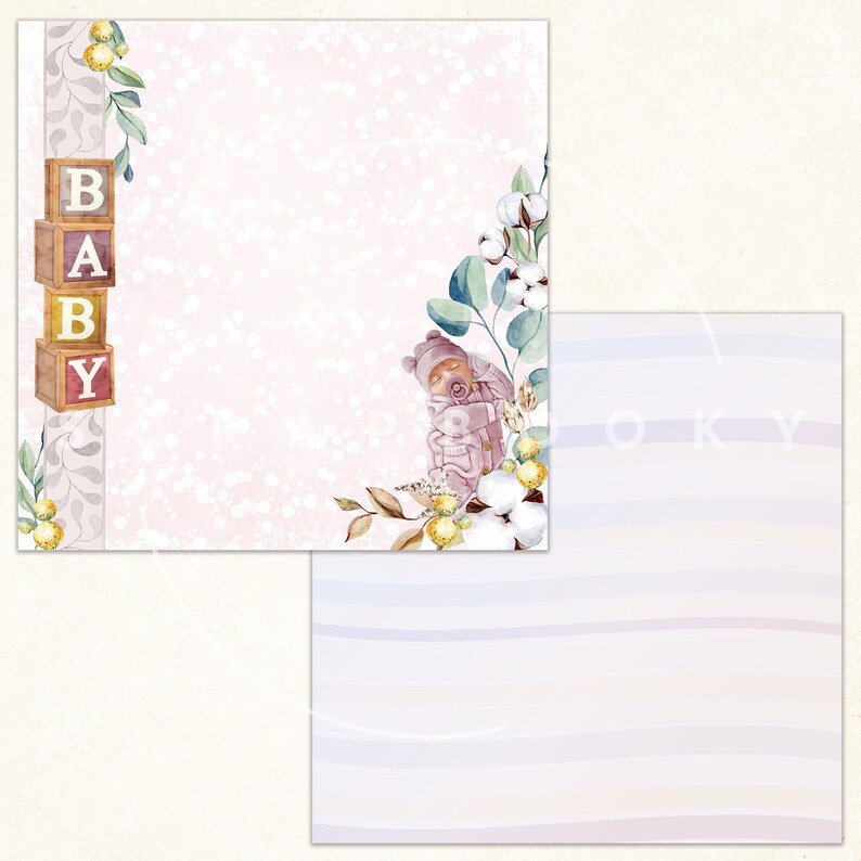 Set of Gentle Colours Baby Girl Digital Paper, Baby Girl Digital Paper ...